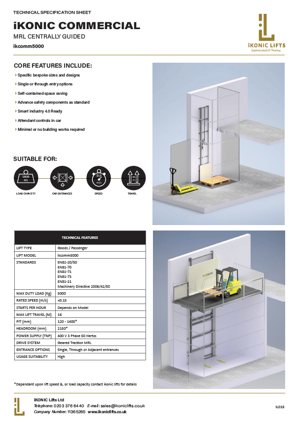 iKONIC COMMERICAL GOODS LIFT - iKONIC Lifts