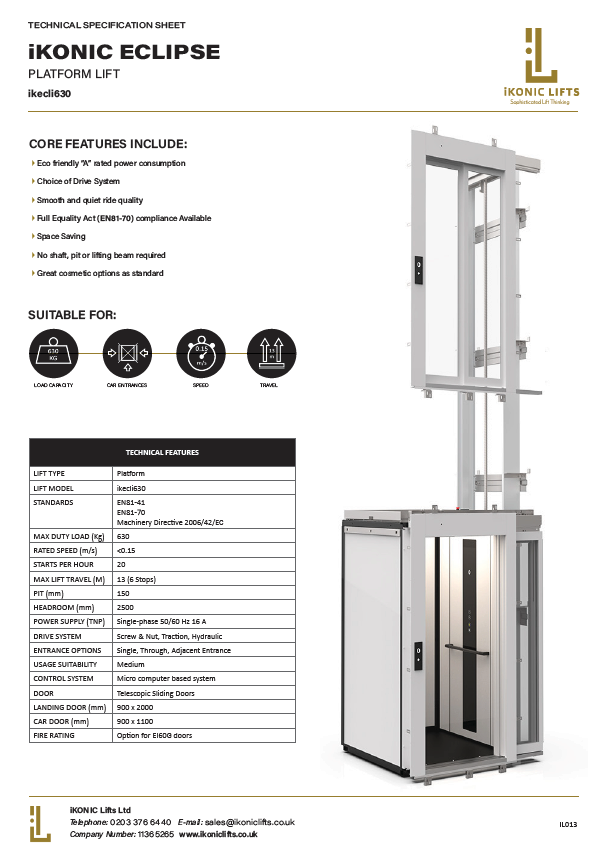iKONIC Platform Lift Specification Sheets Archives - iKONIC Lifts