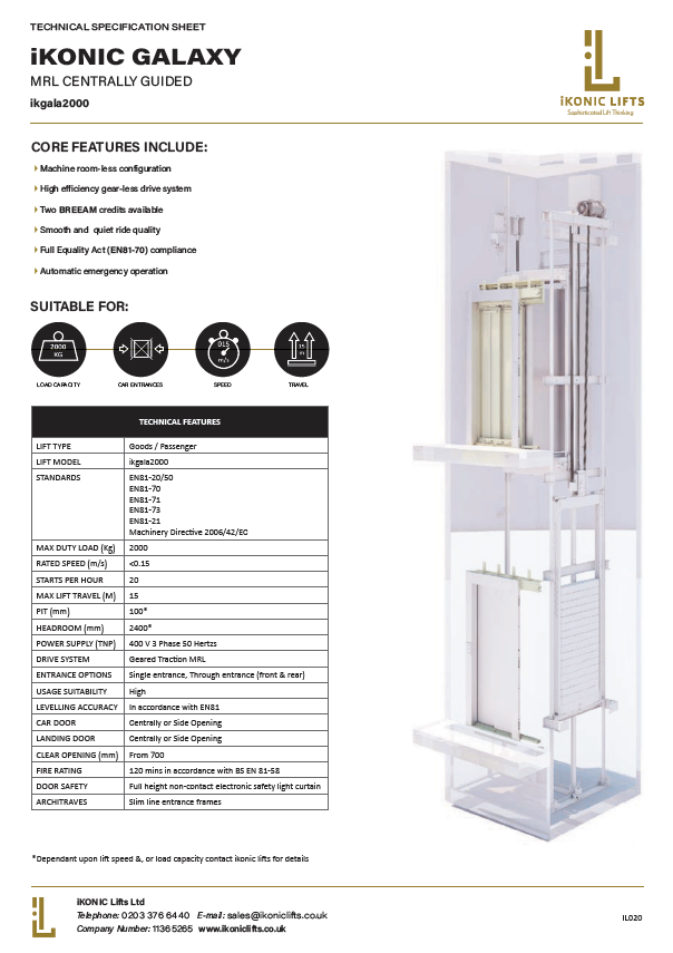 Lift Specification Sheet Archives - iKONIC Lifts