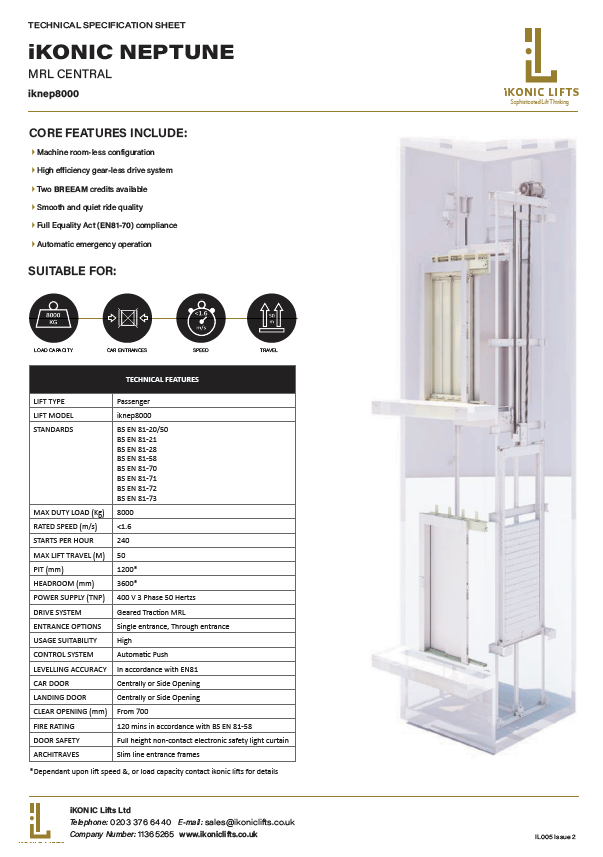 iKONIC Passenger Lift Specification Sheets Archives - iKONIC Lifts